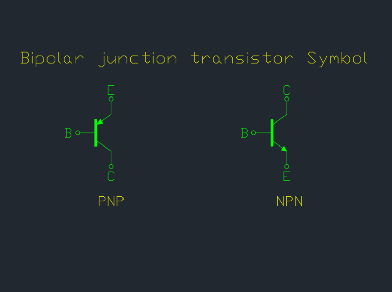 Bipolar Junction Transistor Symbols DWG for AutoCAD Drawing