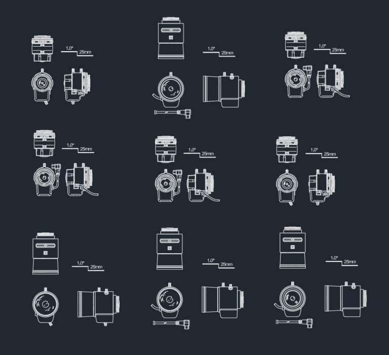 Bullet Security Cameras CAD Block – Free DWG Download for AutoCAD