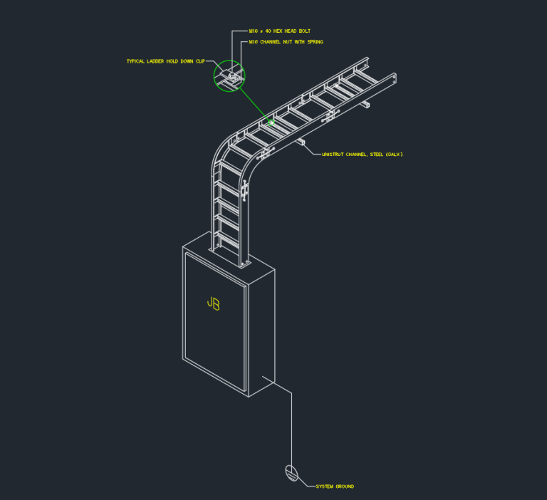 Cable Ladder with Junction Box DWG | AutoCAD CAD Block Download