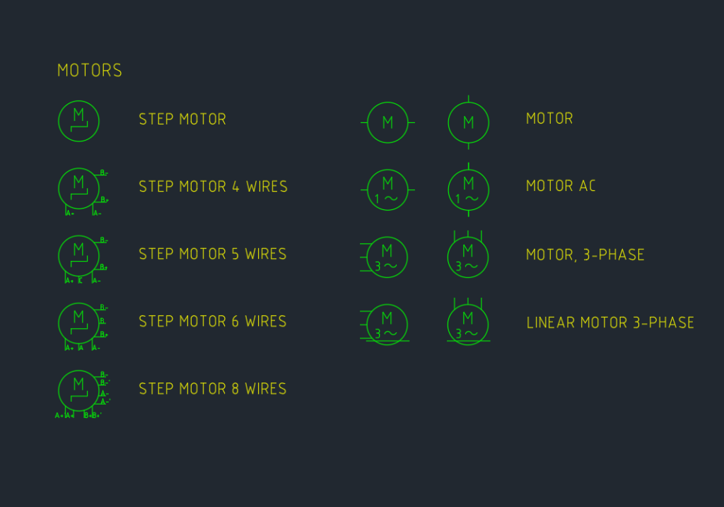 Motor Symbols CAD Blocks – Free DWG Files for AutoCAD Drawing