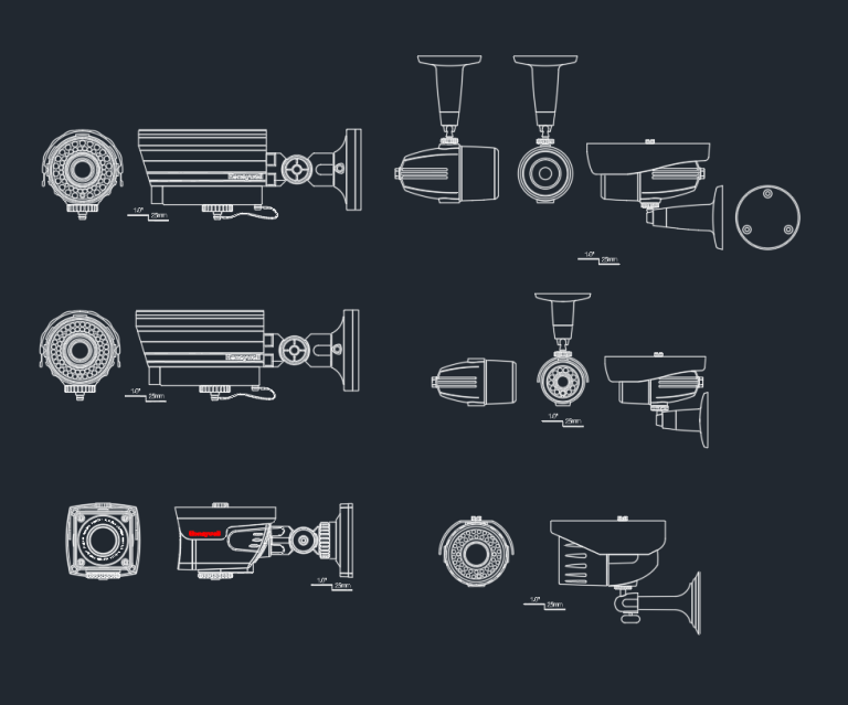 Outdoor PTZ Camera DWG Block for AutoCAD – Free Download