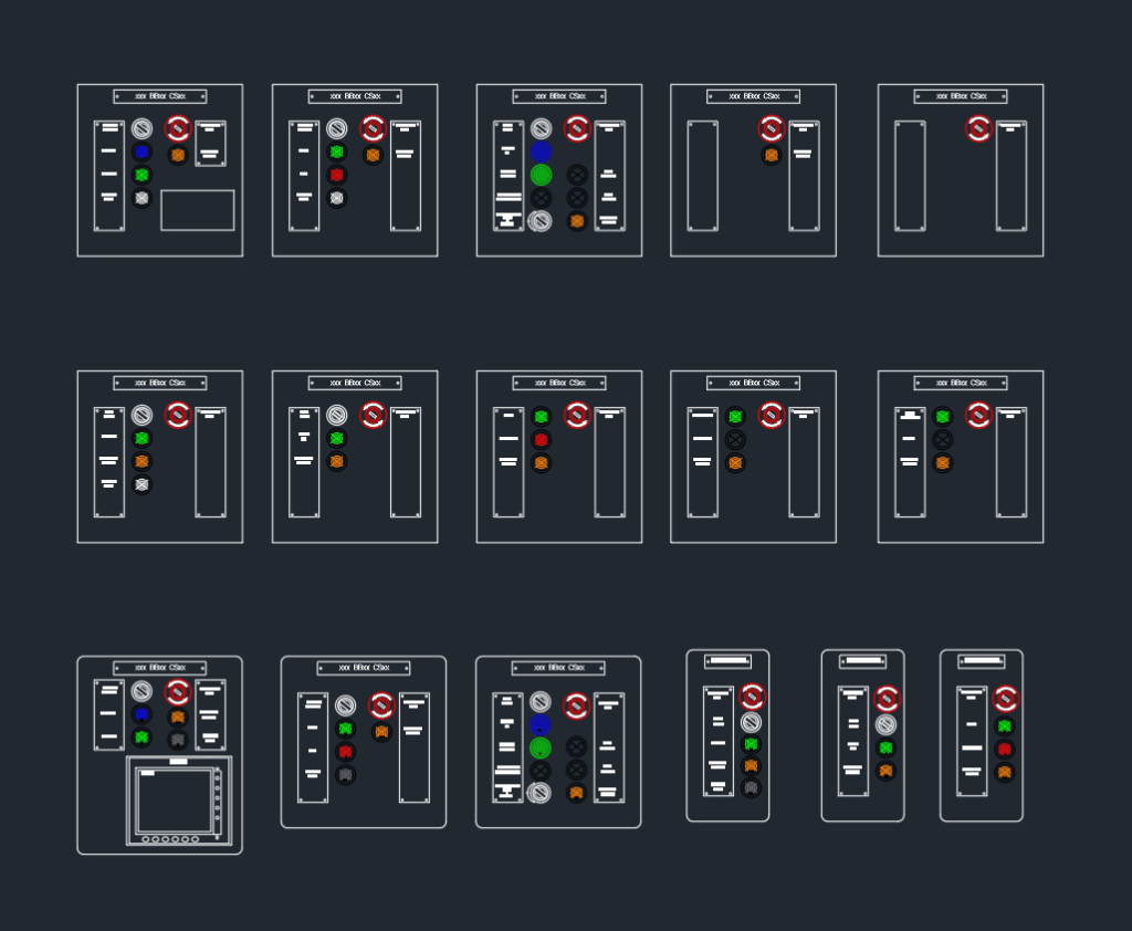 Push Button Control Station Layout DWG | AutoCAD CAD Block