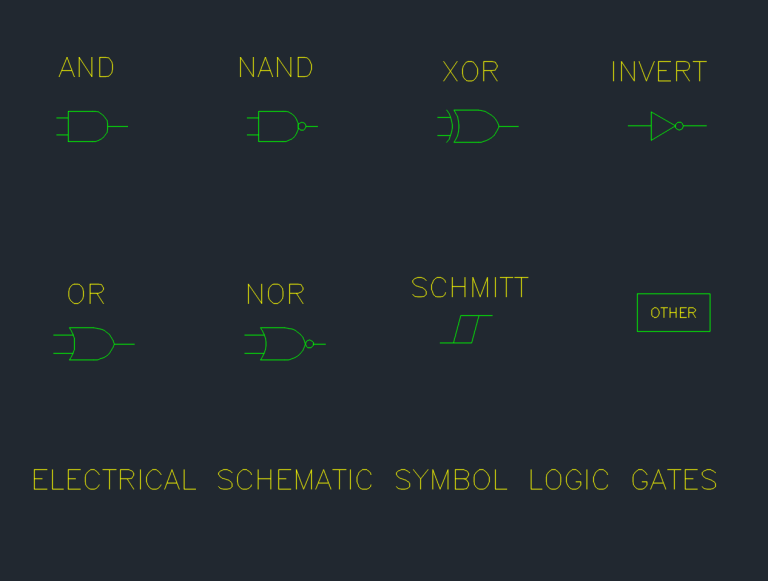 Schematic Logic Gates Symbols DWG for AutoCAD CAD Blocks