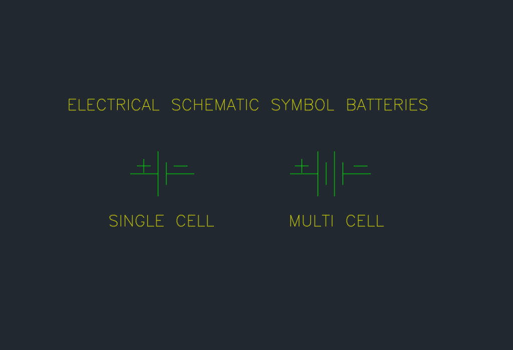 Schematic Symbols Batteries DWG: AutoCAD CAD Block Download