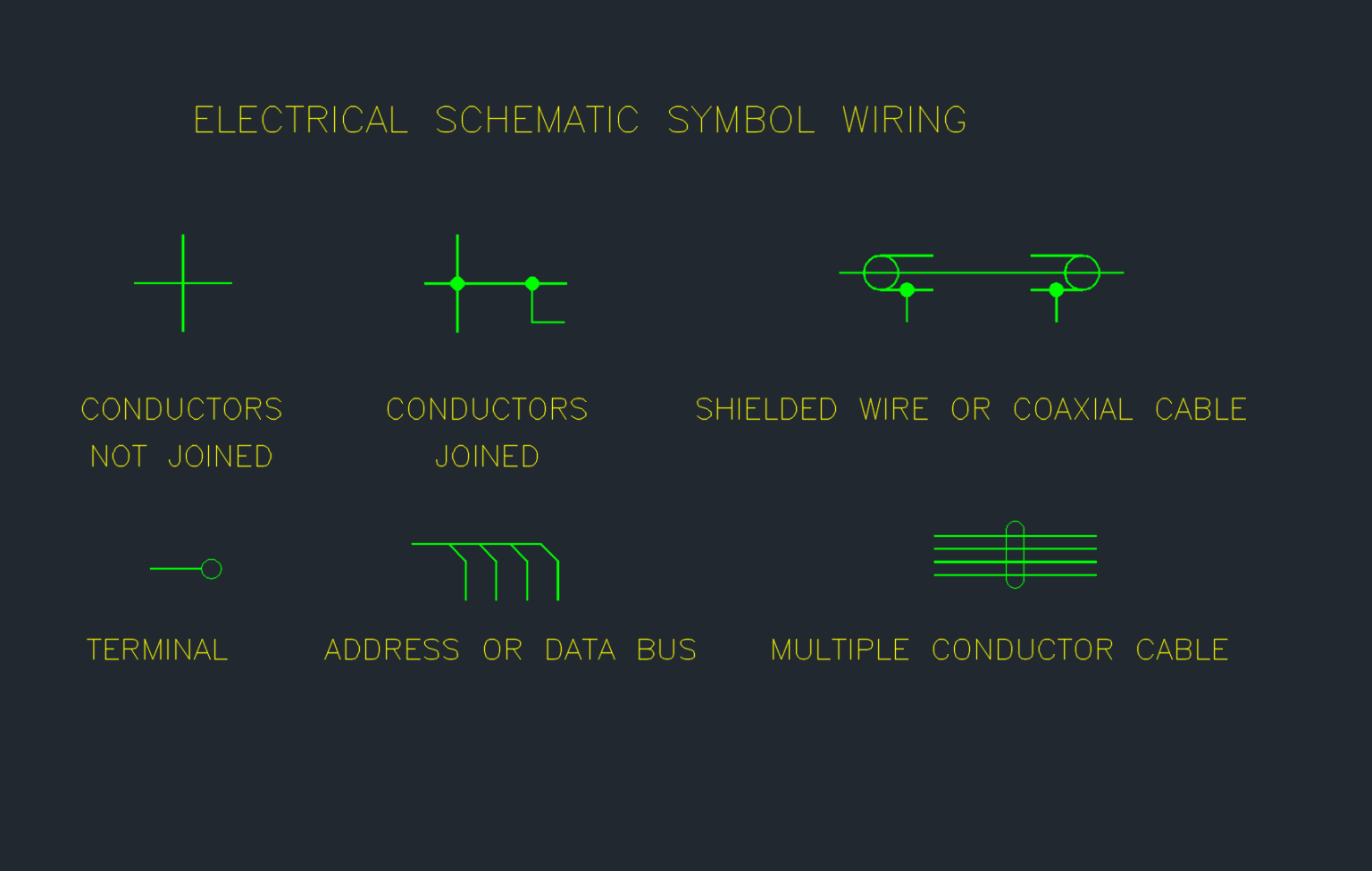 Schematic Wiring Symbols DWG for AutoCAD Electrical Drawings