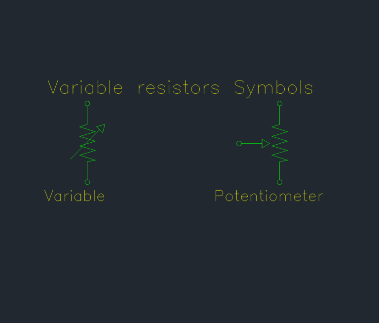 Variable Resistors Symbols DWG for AutoCAD | CAD Block Download