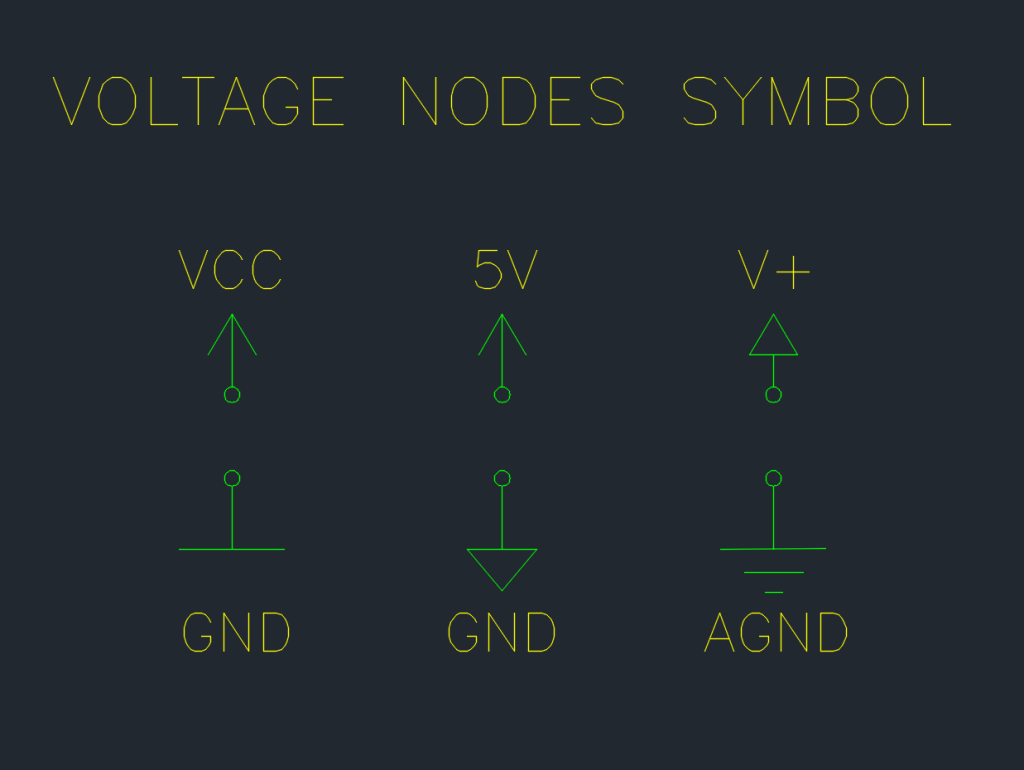 Voltage Nodes Symbols DWG for AutoCAD | CAD Block Download