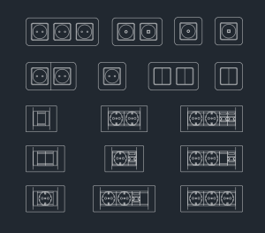 Various Types of Power & Data Outlets CAD Blocks | DWG Files