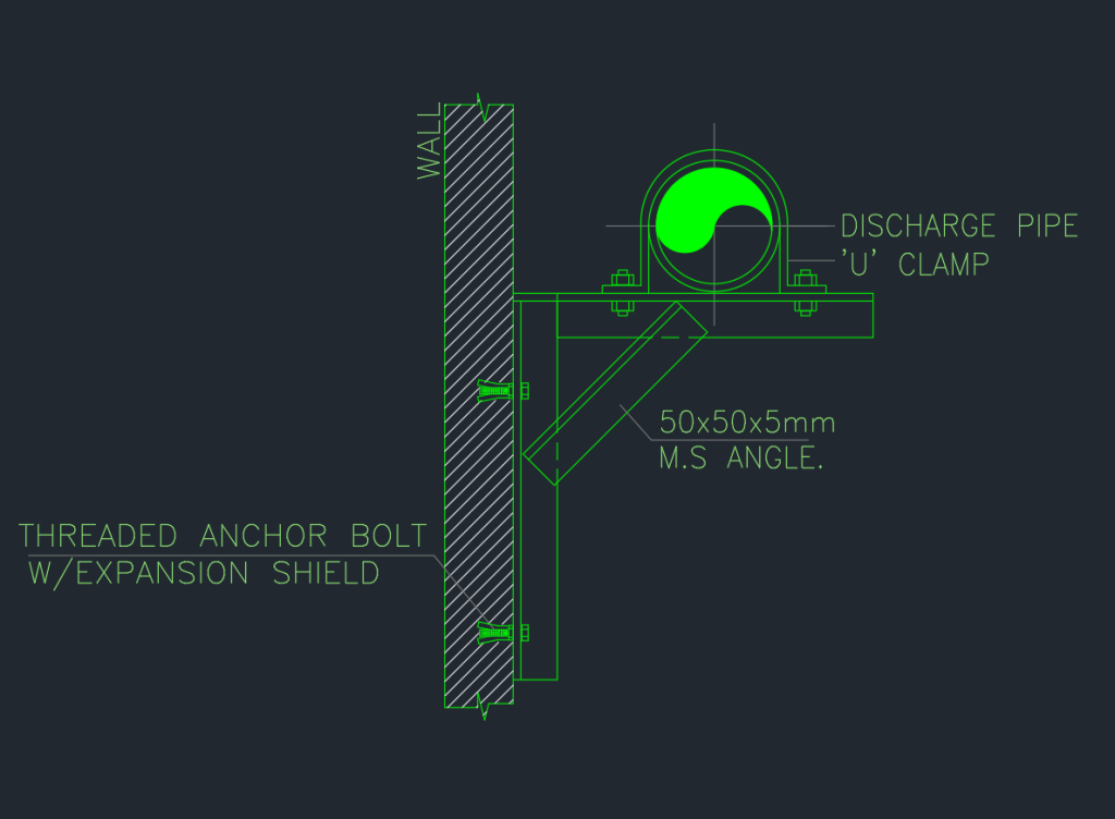 AutoCAD Typical Installation Details: Pipe Support Through-Wall